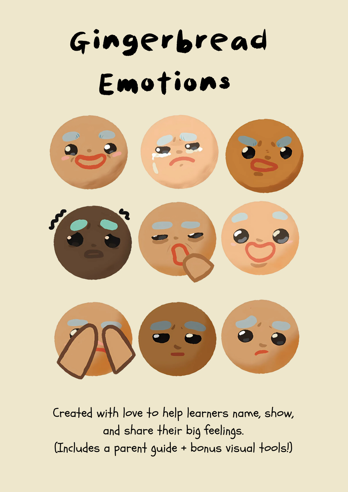 PRINTABLE Gingerbread Emotions Flashcards – The Gingerbread Pan